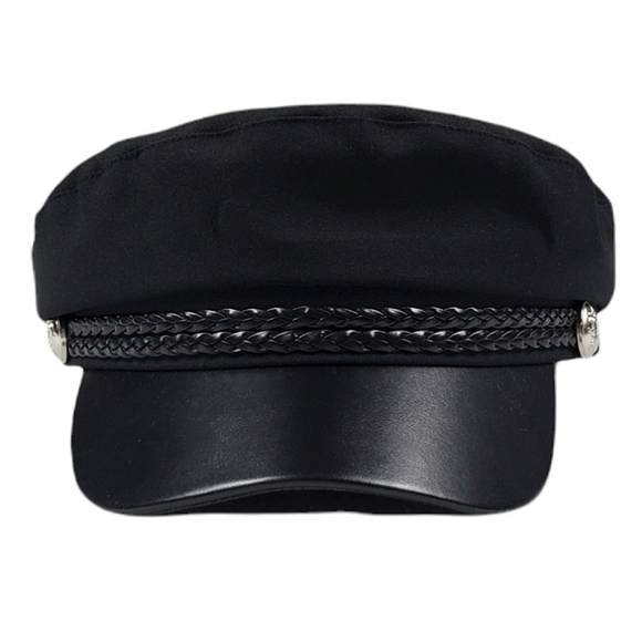 Accessories | Black Braided Bakers Boy Hat | Poshmark